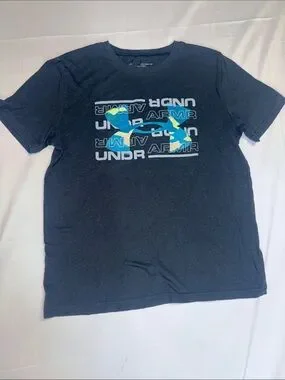 Under Armour | Shirts & Tops | Under Armour Navy Tee With Blue And ...